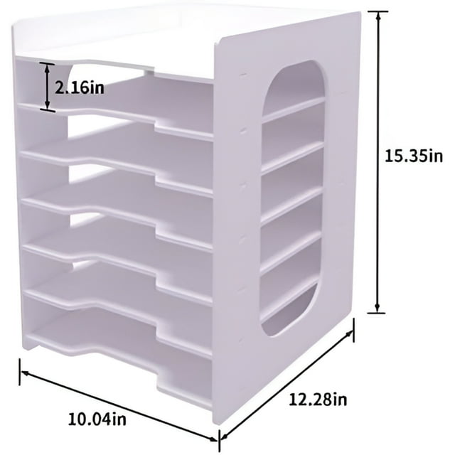 Natwind 7-Tier Office Supplies Rack, Desktop File Sorter & A4 Paper ...