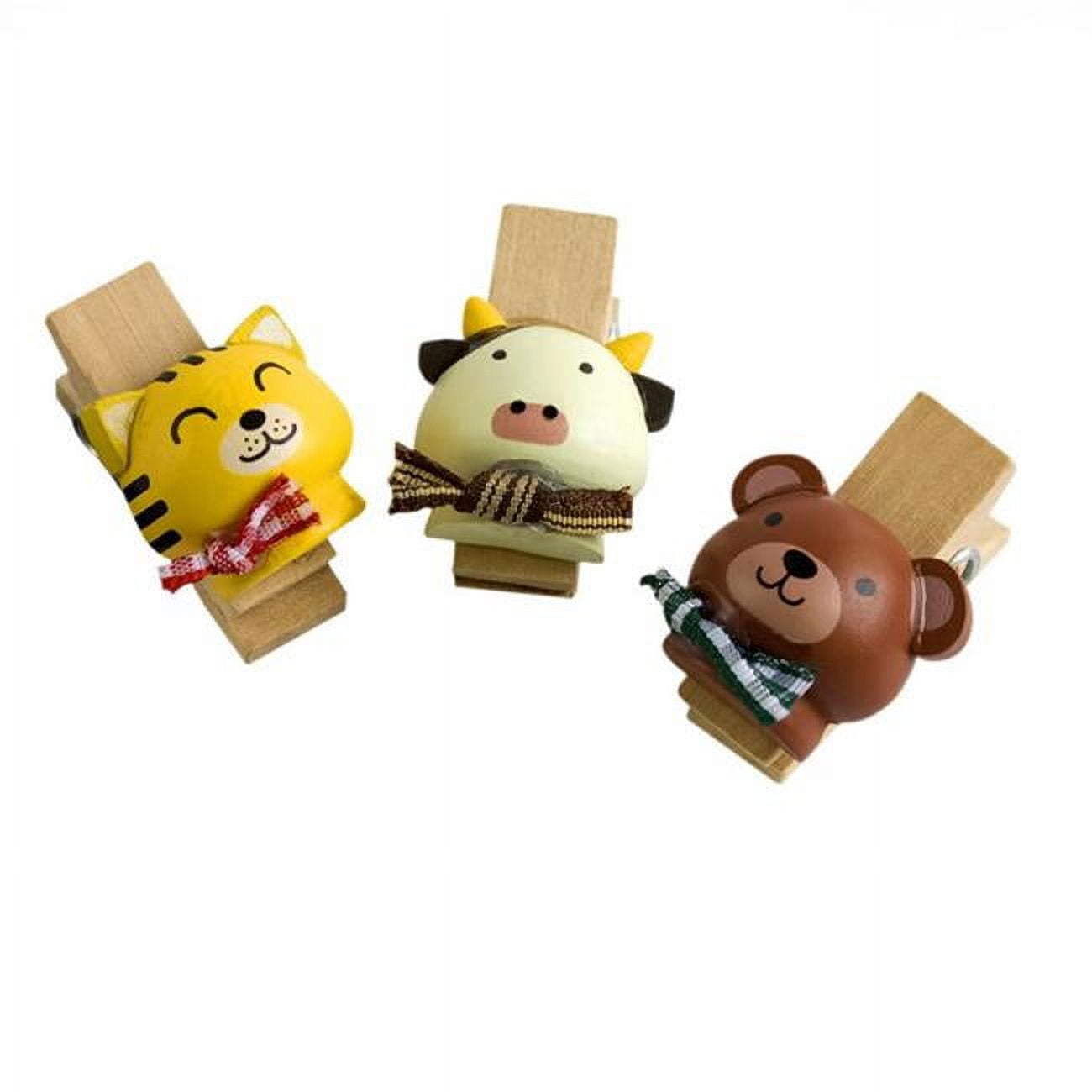 Naughty Animals-1 - Wooden Clips - Wooden Clamps - Mini Clips (Set of 3 ...