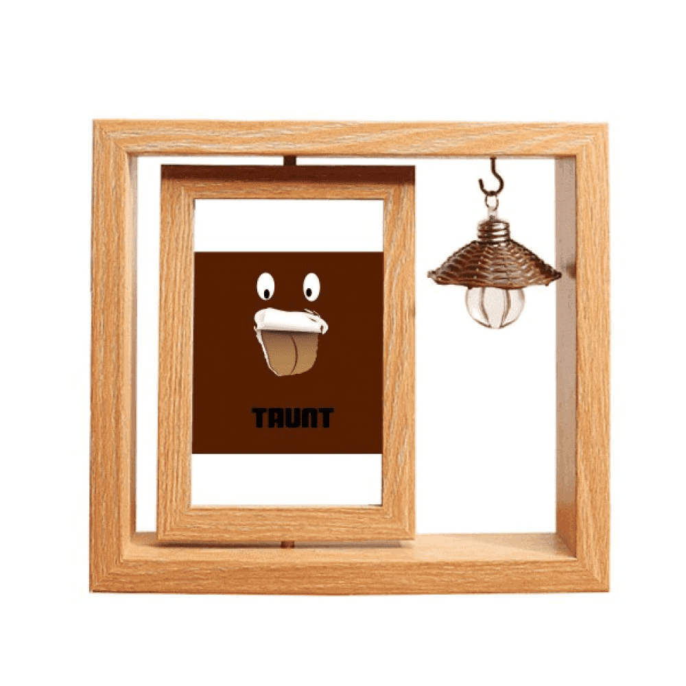 Naughty Brown Emotion Taunt Tongue Wooden Rotating Picture Photo Frame ...