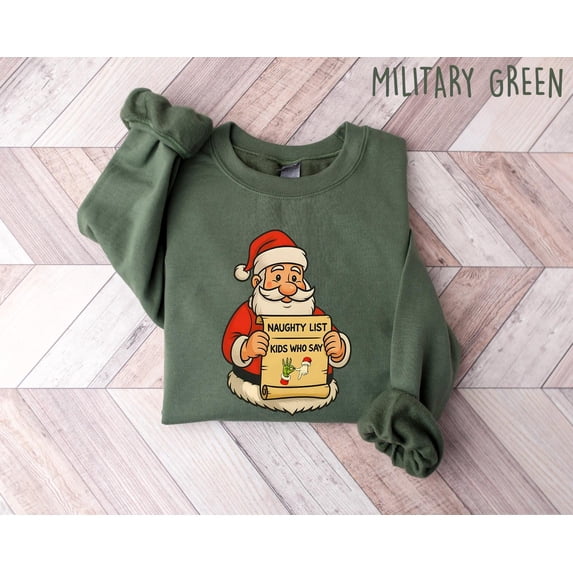 Naughty List Kids Who Say 6 7 Sweatshirt, Viral Internet Meme Six Seven ...