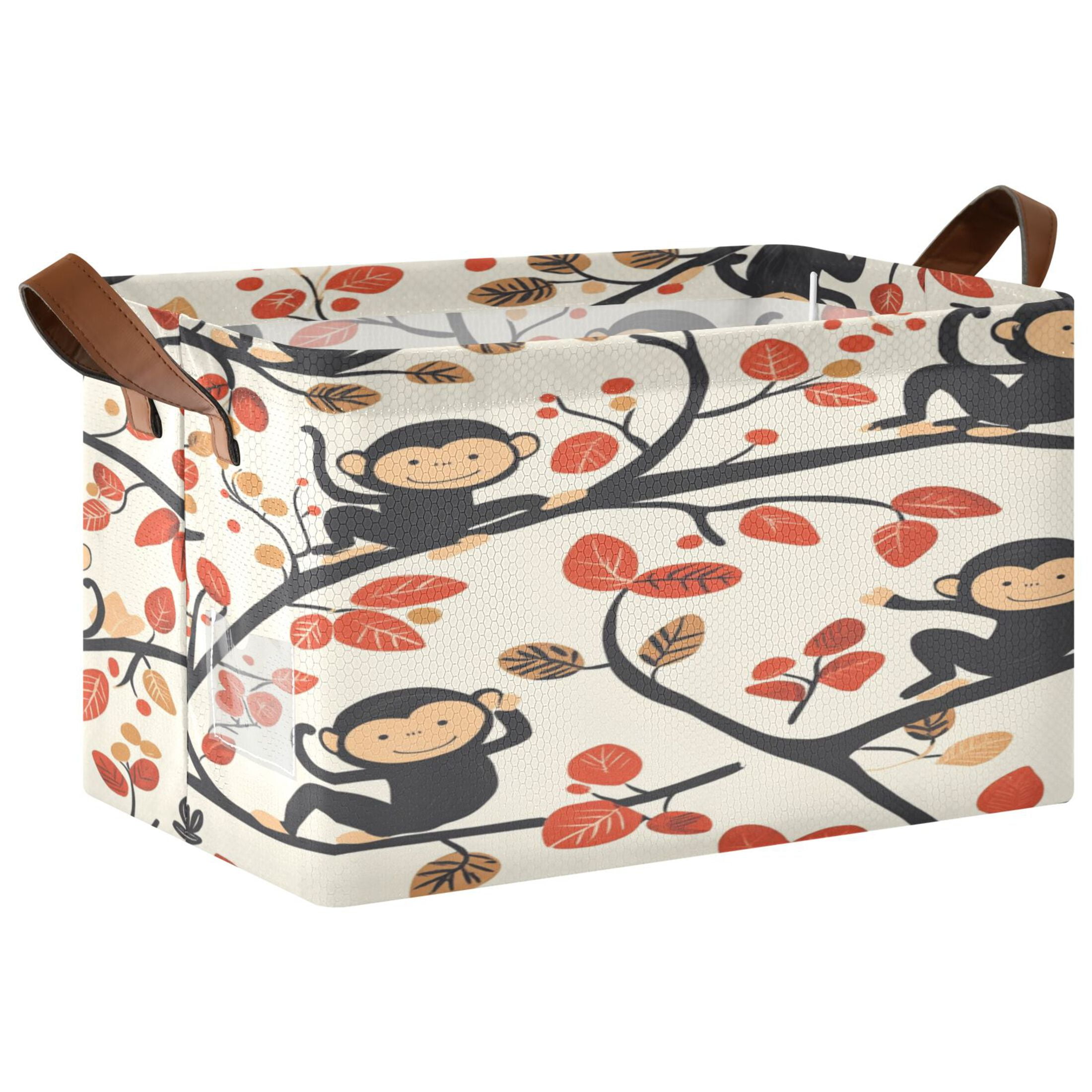Naughty Monkey Storage Basket Soccer Plaid Fabric Hoard Box Oversized ...