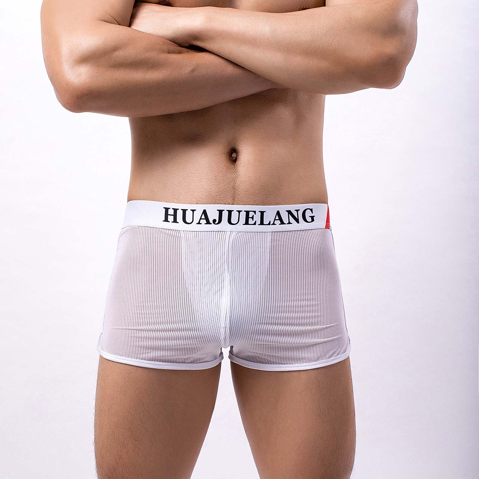 Naughtyhood Men Underwear Brief Mens Three Points Shorts Mesh Sexy