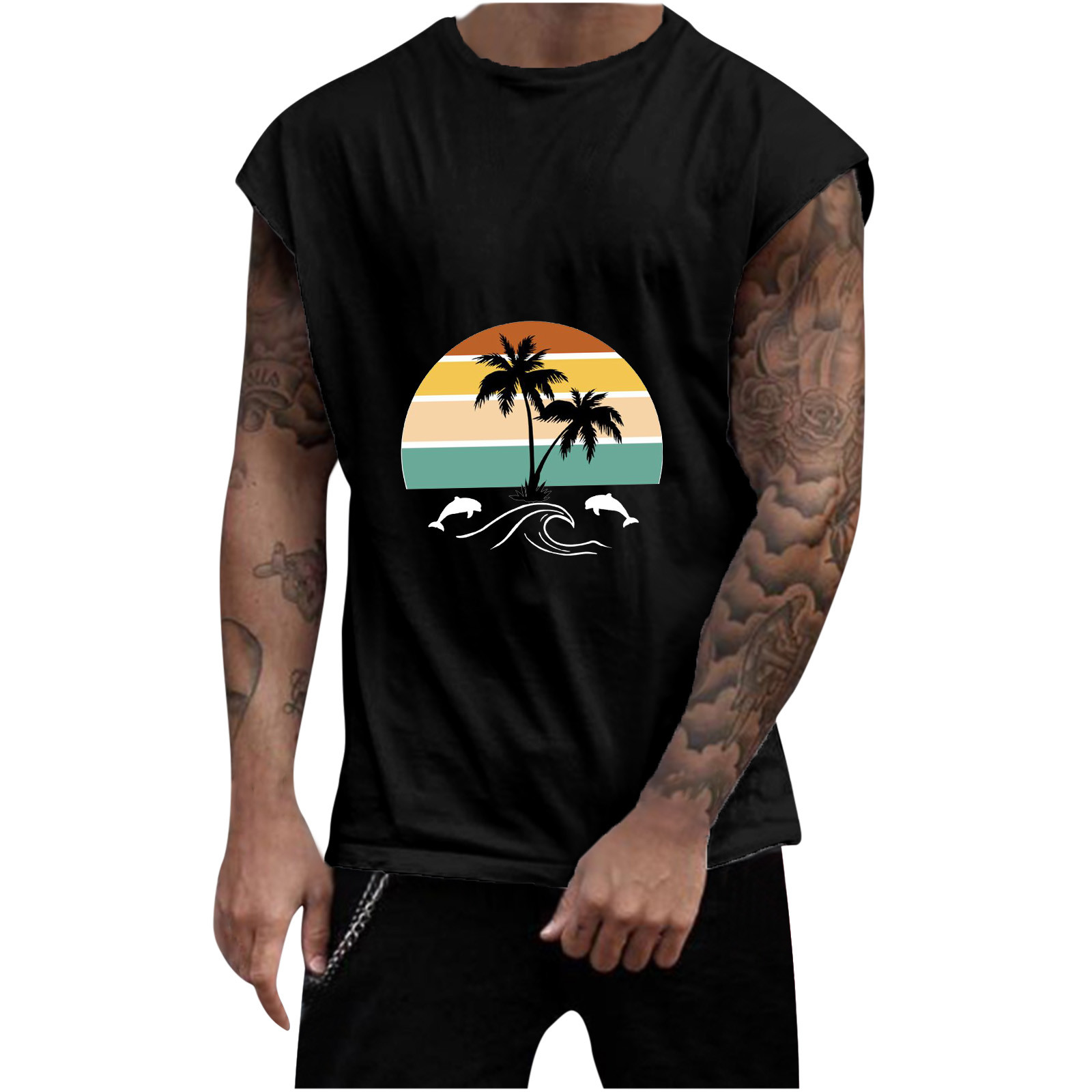 Naughtyhood Tank Tops Men,Men Casual Fashion Printing Pullover Round ...