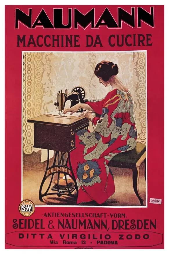 Naumann Sewing Machine Decorative Poster. Graphic Art. Wall Interior ...