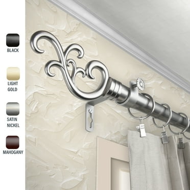 Tulip 1" Double Curtain Rod 66-120 inch - Bronze - Walmart.com