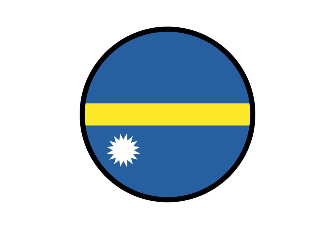 Nauru Flag Circle Sticker Decal 4 inches - 4 inch - Walmart.com