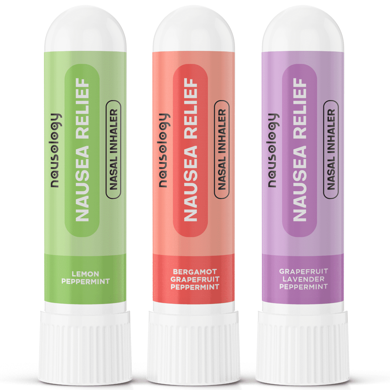 Nausea Relief Aromatherapy Inhaler by Nausology Citrus 3-Pack (Lemon ...