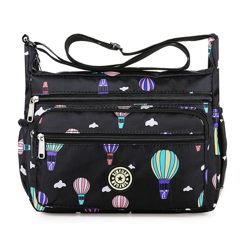 Nausy Nylon Floral Multi-Pocket Crossbody Purse Bags for Women Travel ...