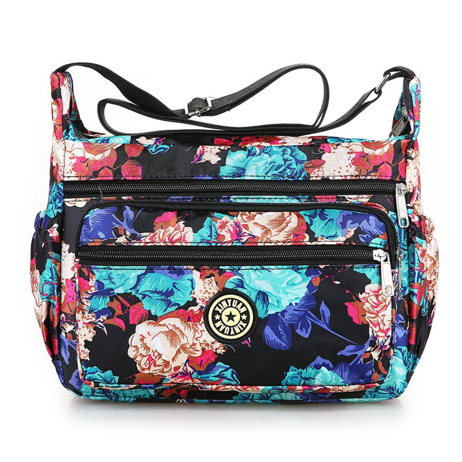 Nausy Nylon Floral Multi-Pocket Crossbody Purse Bags for Women Travel ...