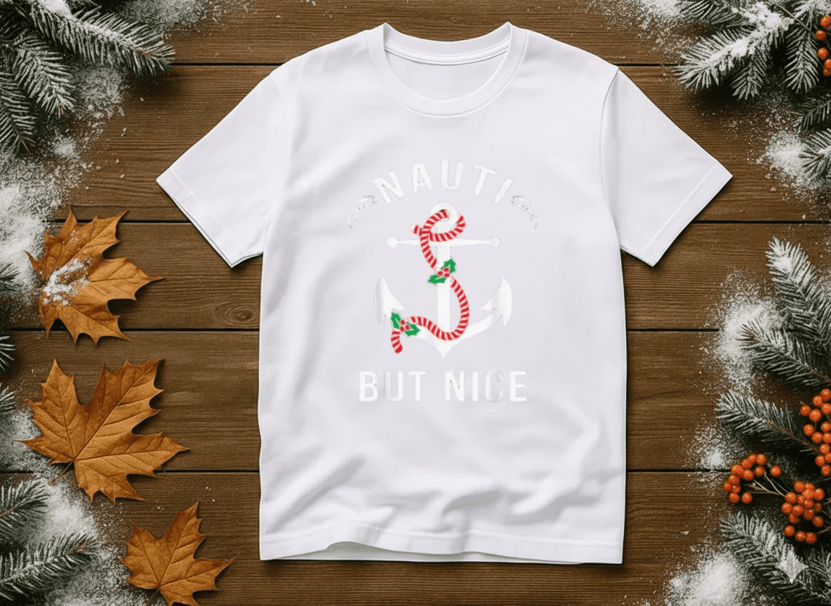 Nauti But Nice Nautical Anchor Fun Festive Beach Holiday Winter Unisex ...