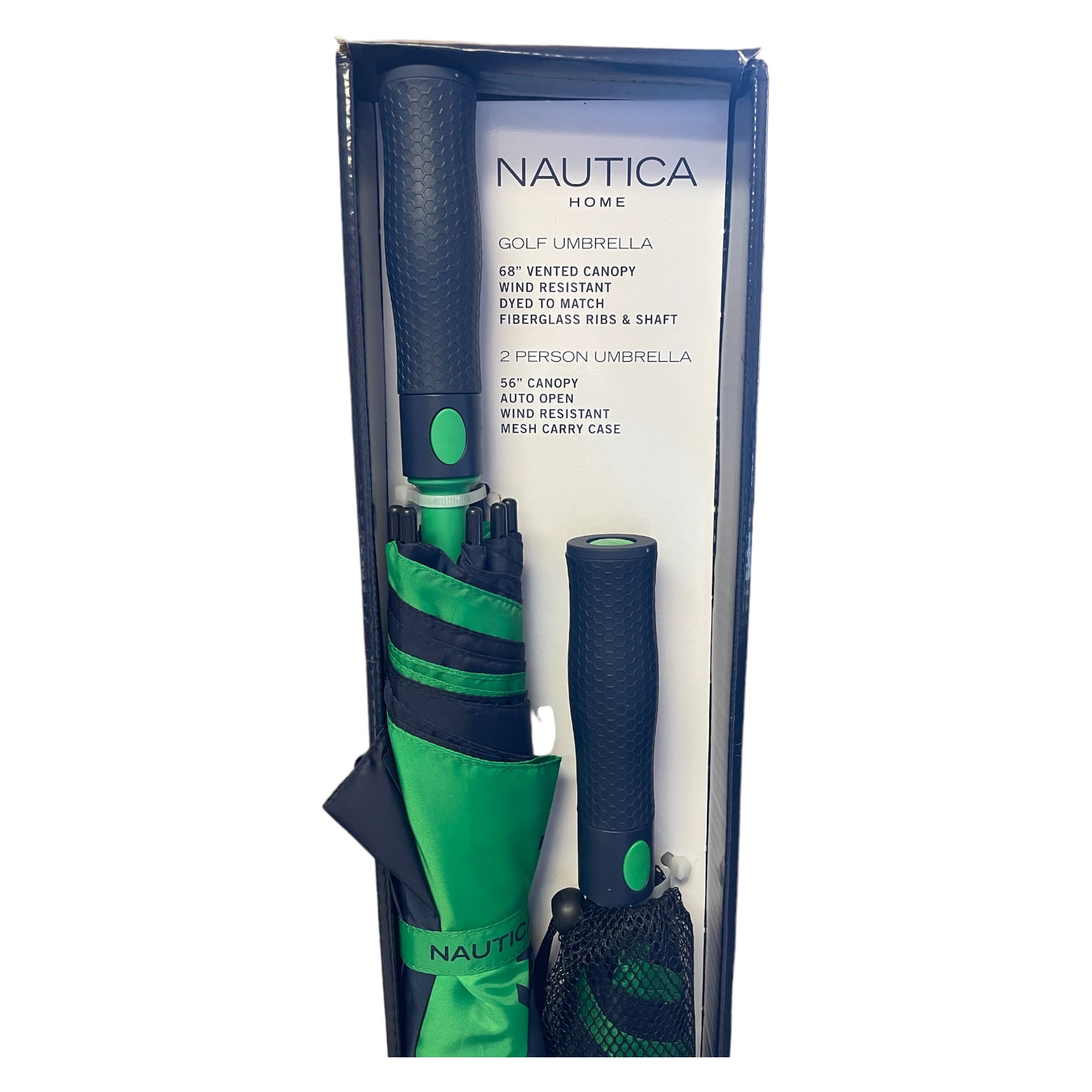 "Nautica Extra Large Size XL 2 Pack Golf Umbrella Set, Navy and Jade ...