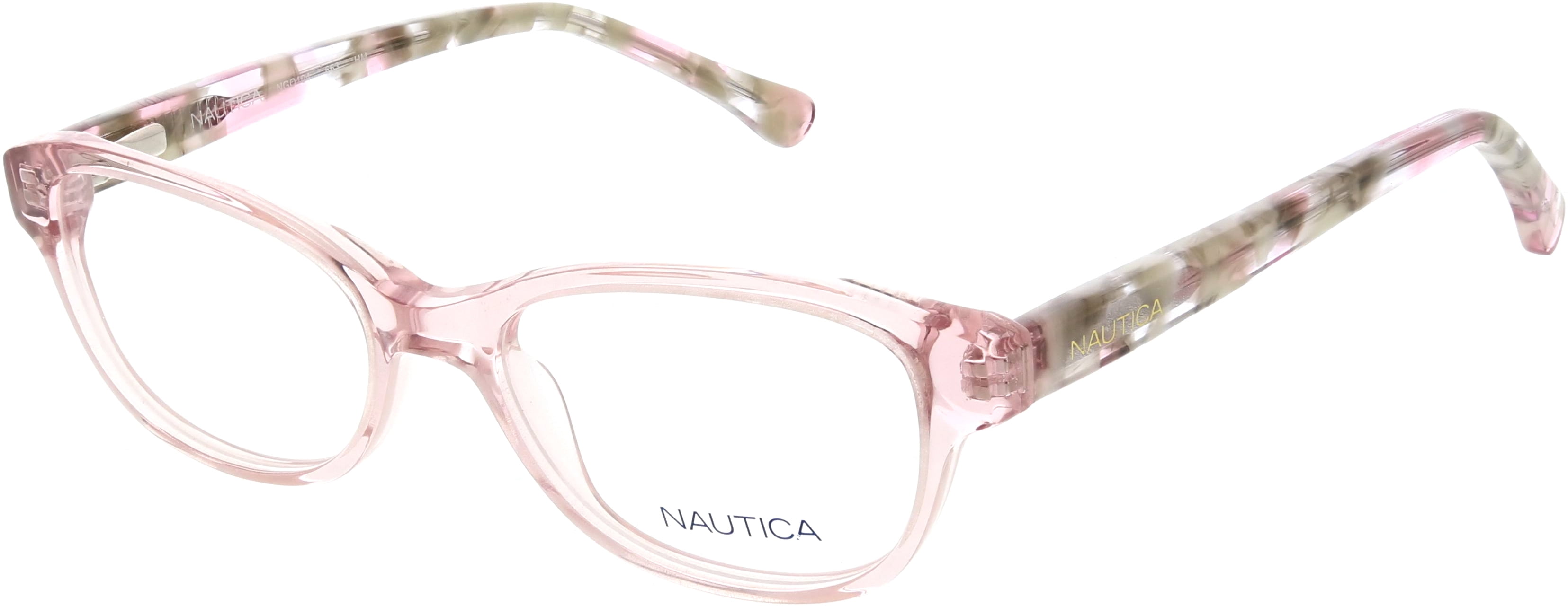 Nautica Girls Rectangular Eyeglasses, NGO104, Pink Crystal, 49-16-125 ...