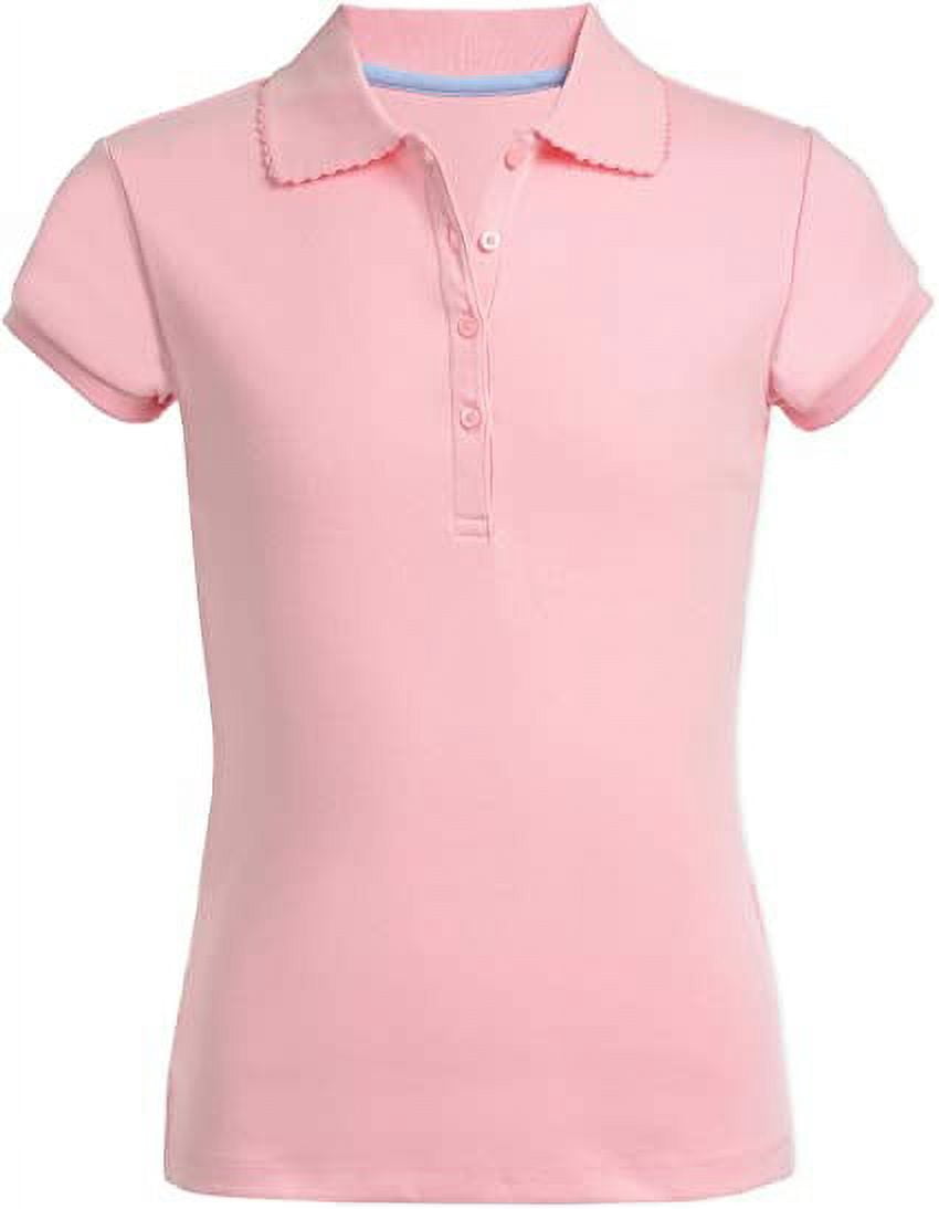 Nautica LIGHT PINK Girls Short Sleeve Polo Shirt, US Large(12.5/14.5 ...