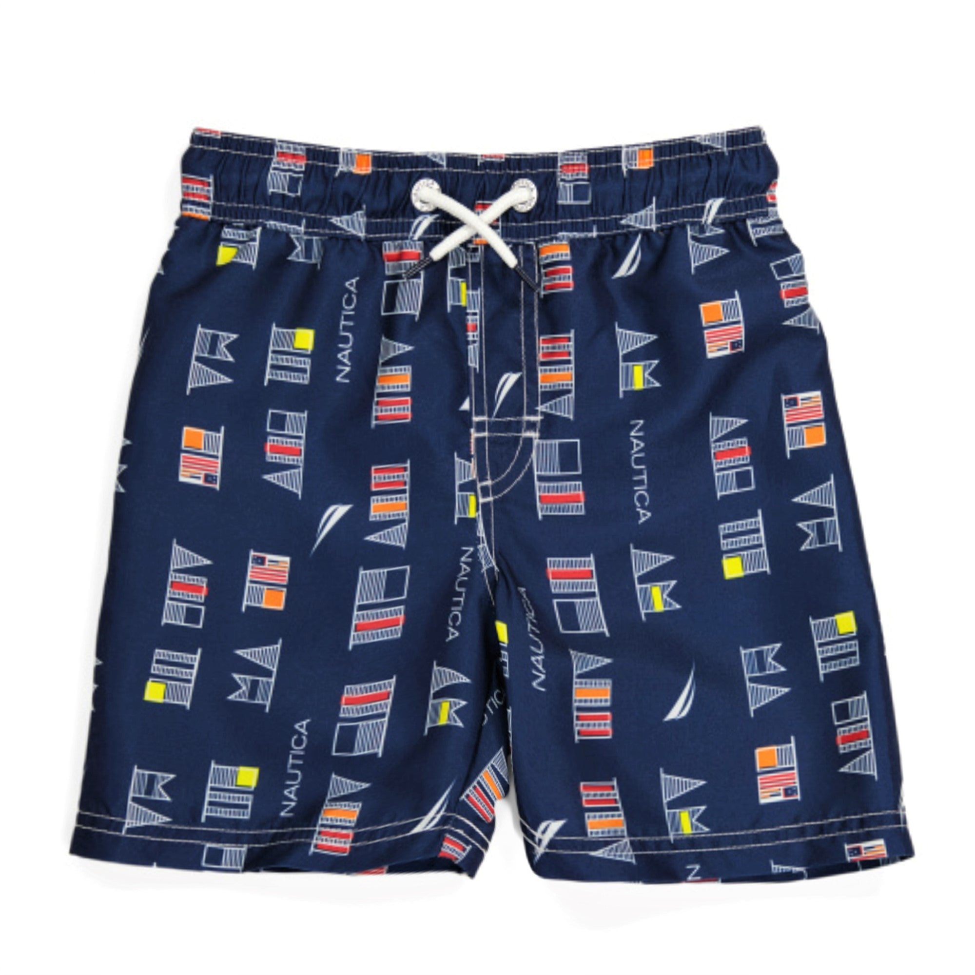 Nautica Little Boys Edgy Flag UPF 50+ Protection, Swim Trunks (Blue, 5 ...