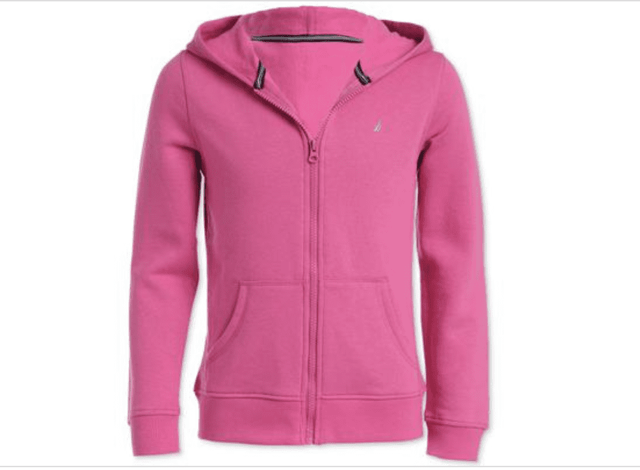 Nautica Little Girls Zip-up Fleece Hoodie - Rose - Walmart.com
