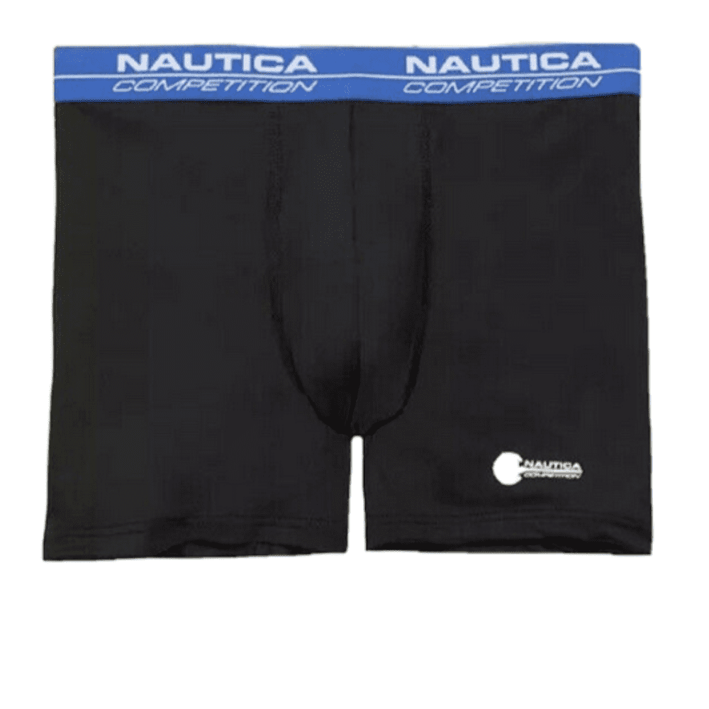 Nautica Men Competition Boxer Briefs 3 Pack, Black/BLUE, L, 36-38 ...