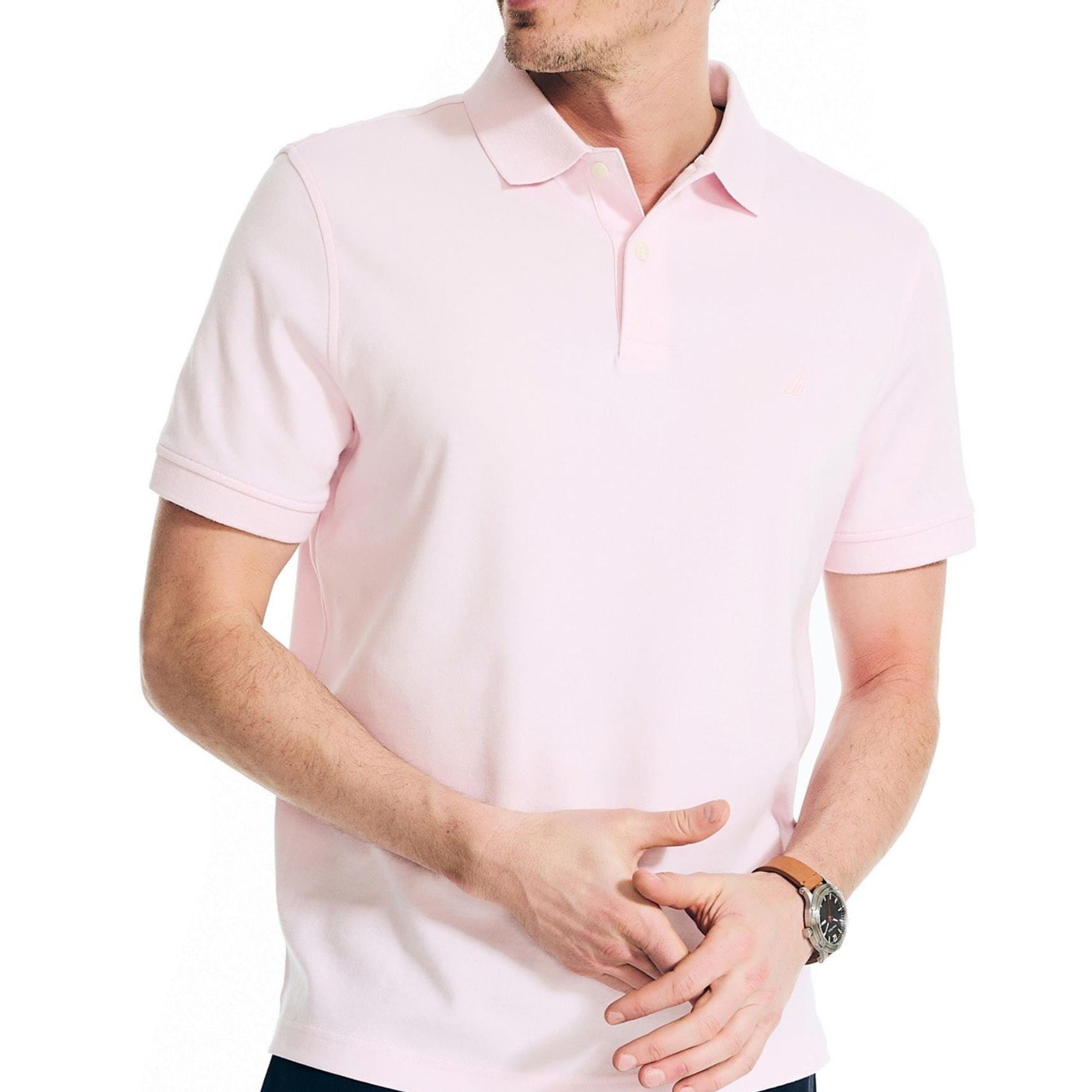 Nautica Mens Classic Fit Interlock Polo Shirt, Pink, Medium - Walmart.com