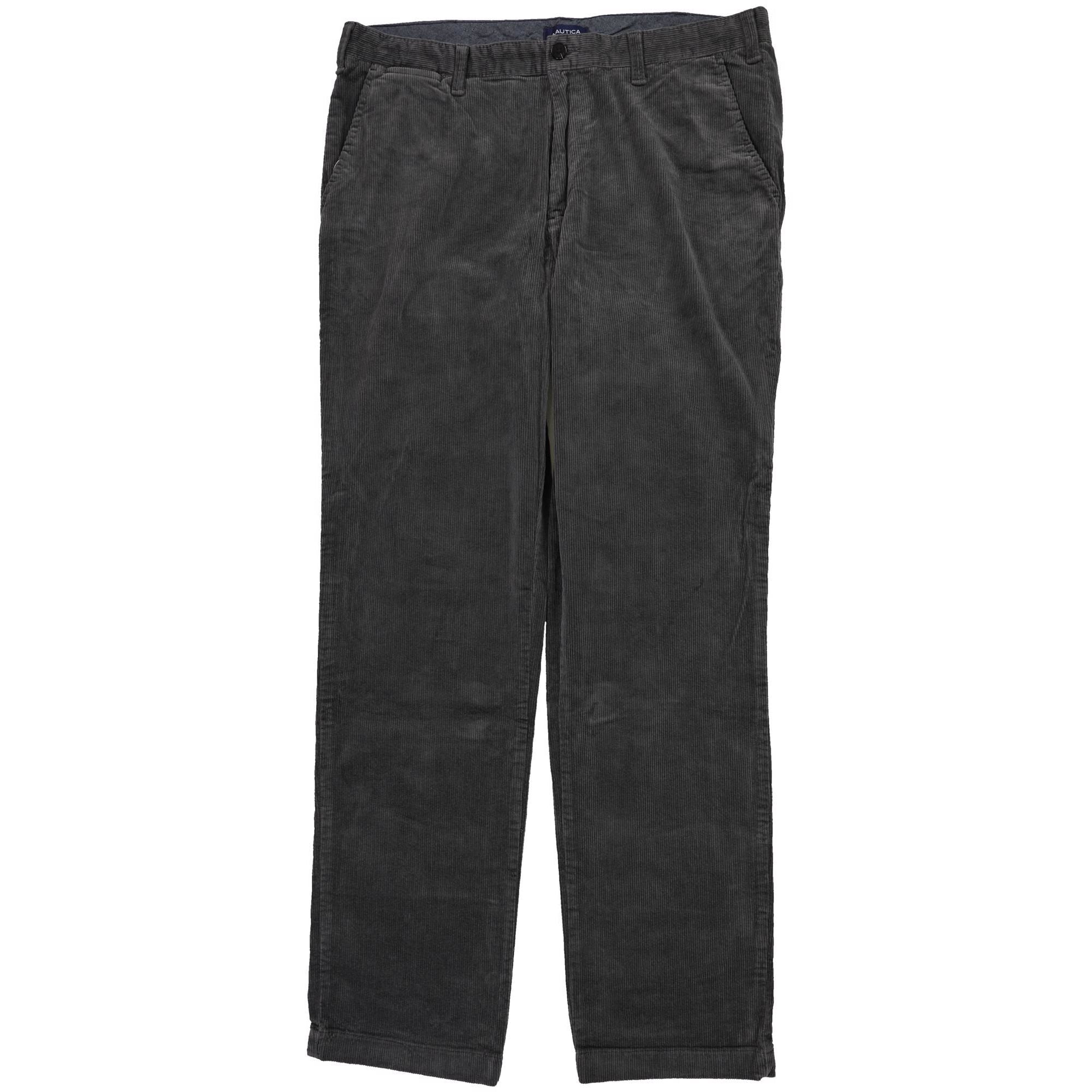 Nautica Mens Classic Fit Stretch Casual Corduroy Pants, Grey, 36W x 32L ...