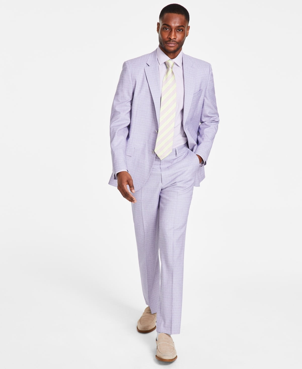 Nautica Mens Modern fit 2 Piece Suit 40 S / 34 Waist Purple Lilac Solid ...