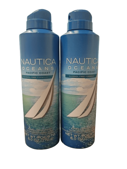 Nautica Oceans Pacific Coast Body Spray 2-Pack, Alcohol-Free, 6.0 oz ...