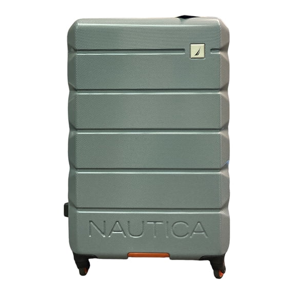 Nautica Quest Hardside Spinner Luggage, Grey/Orange, Checked-Large 29 ...