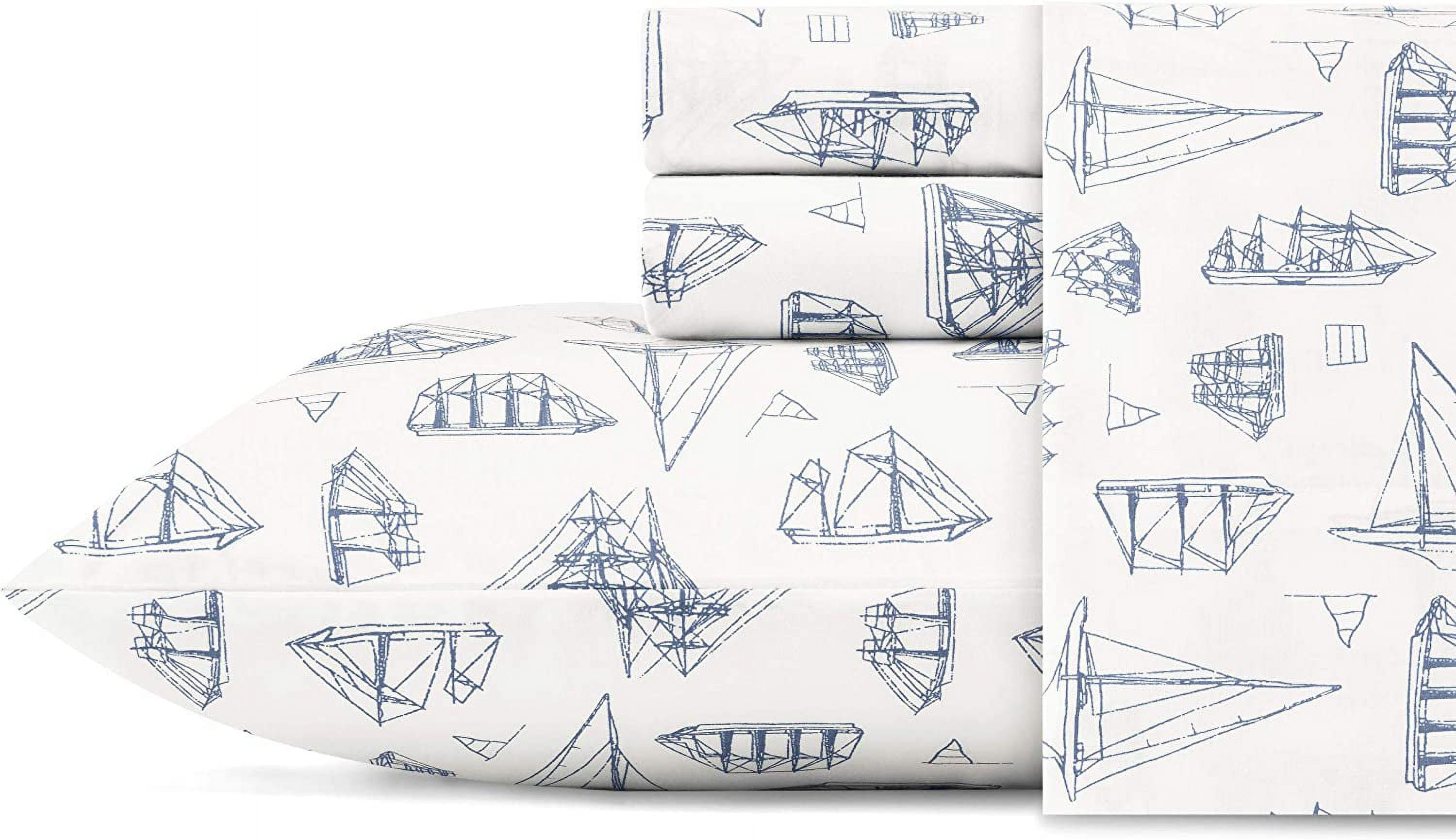 Nautica - Twin Sheets, Cotton Percale Bedding Set, Coastal Home Decor ...