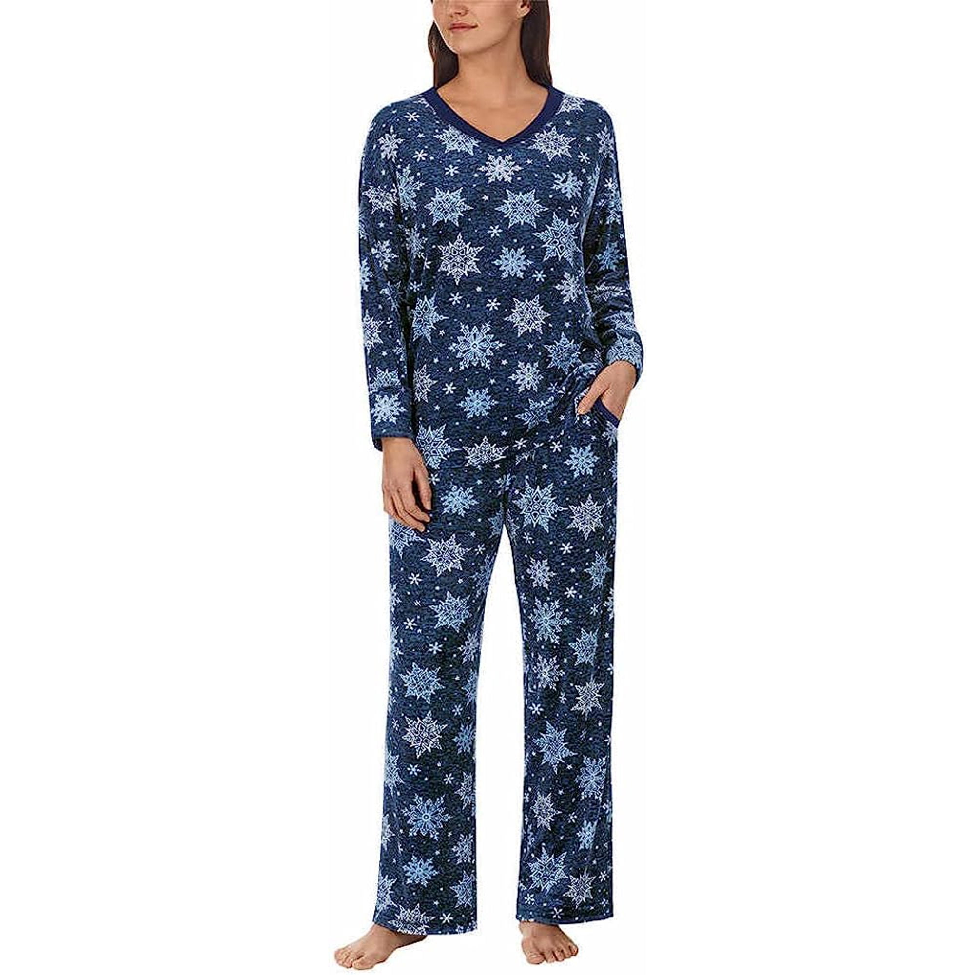 Nautica Women's 2 Piece Cozy Fleece Pajama Sleepwear Set (Blue ...