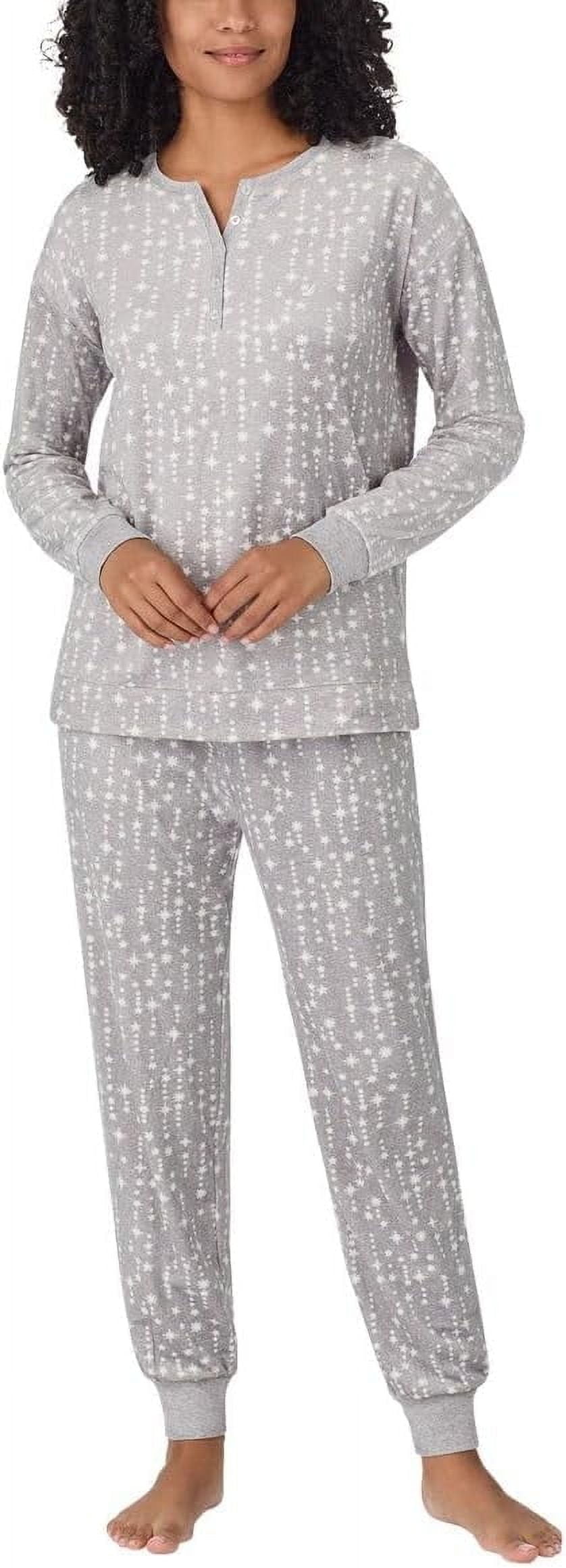 Nautica Women's 2 Piece Fleece Pajama Sleepwear Set (Gray Stars, Small ...