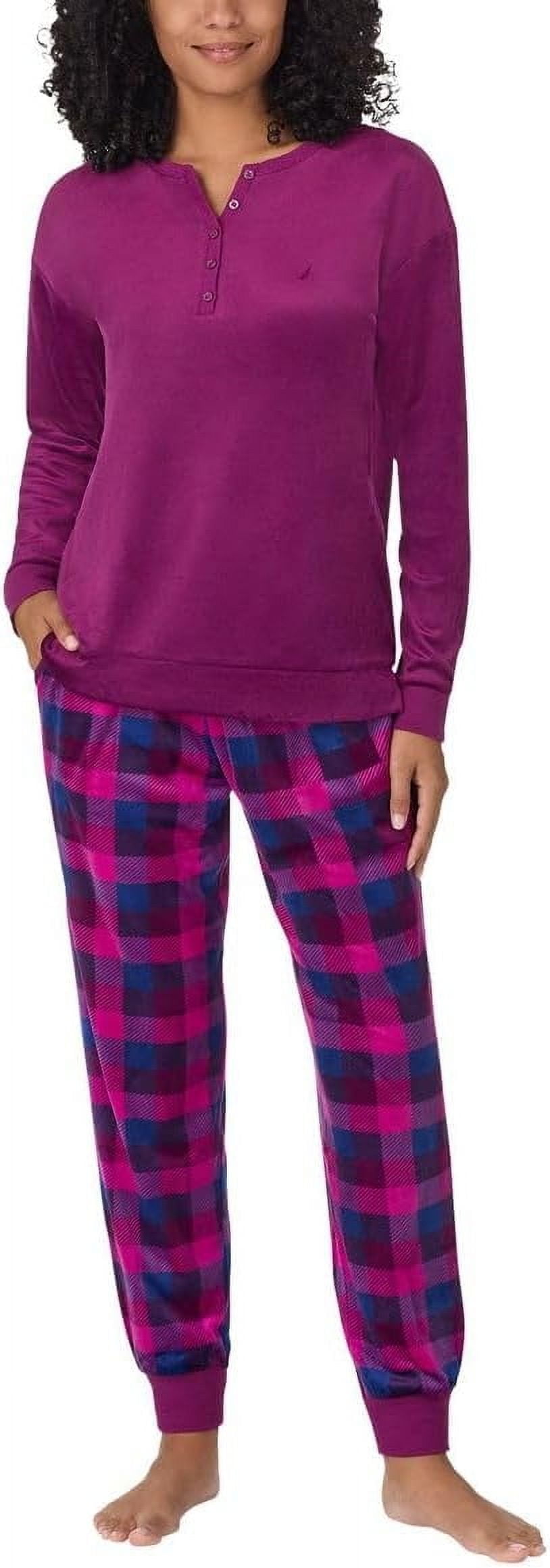 Nautica Womens Pajamas - Cozy Silky Fleece - 2 Piece Long Sleeve Winter ...