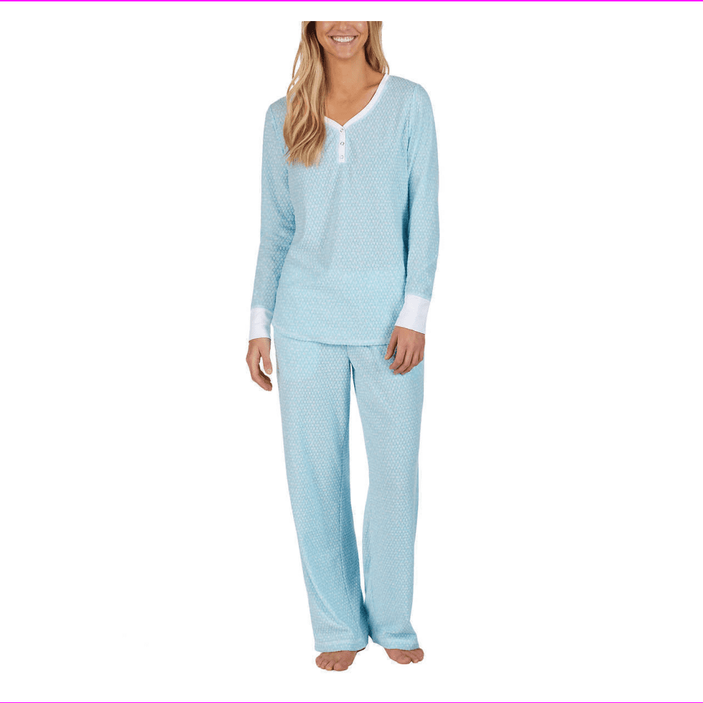 Nautica Women's 2 Piece Fleece Pajama Sleepwear Set XS/Light Blue - Walmart.com