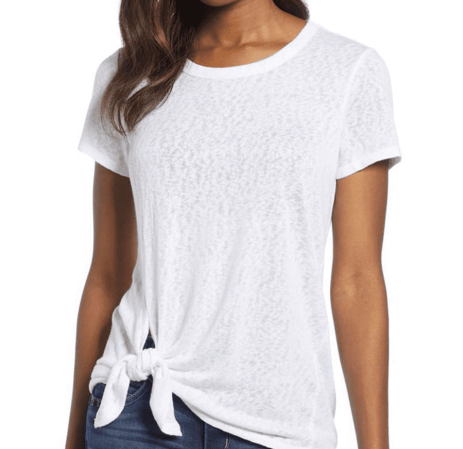 Nautica Women's Side-Tie Knot Tee , White XXL - Walmart.com
