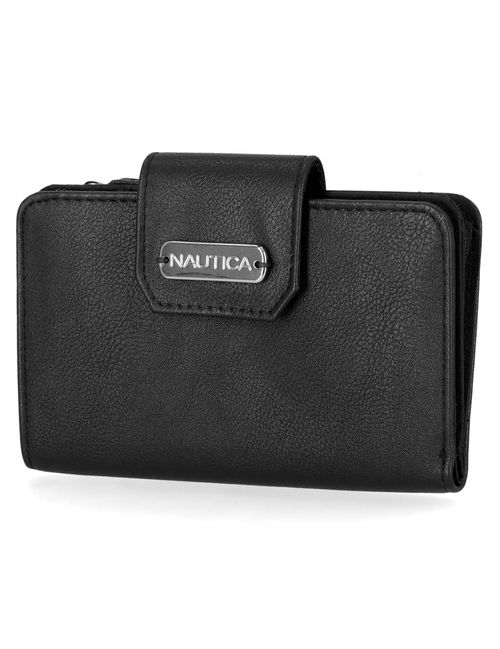 Nautica Womens, Close Reach Vegan Leather RFID Wallet, Small Credit ...