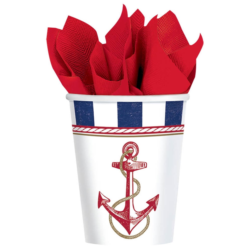 Nautical 9oz Cups (8 Count) - Walmart.com