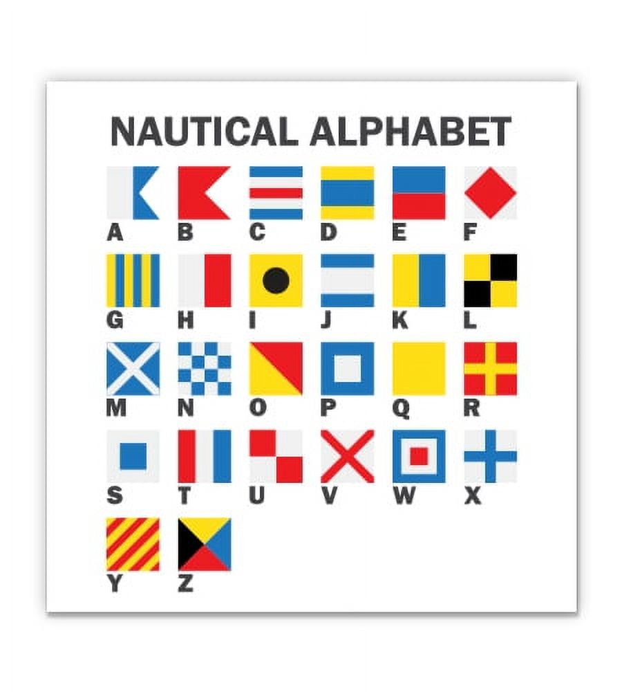 Nautical Alphabet Sailing - 12" Vinyl Sticker Waterproof Decal ...