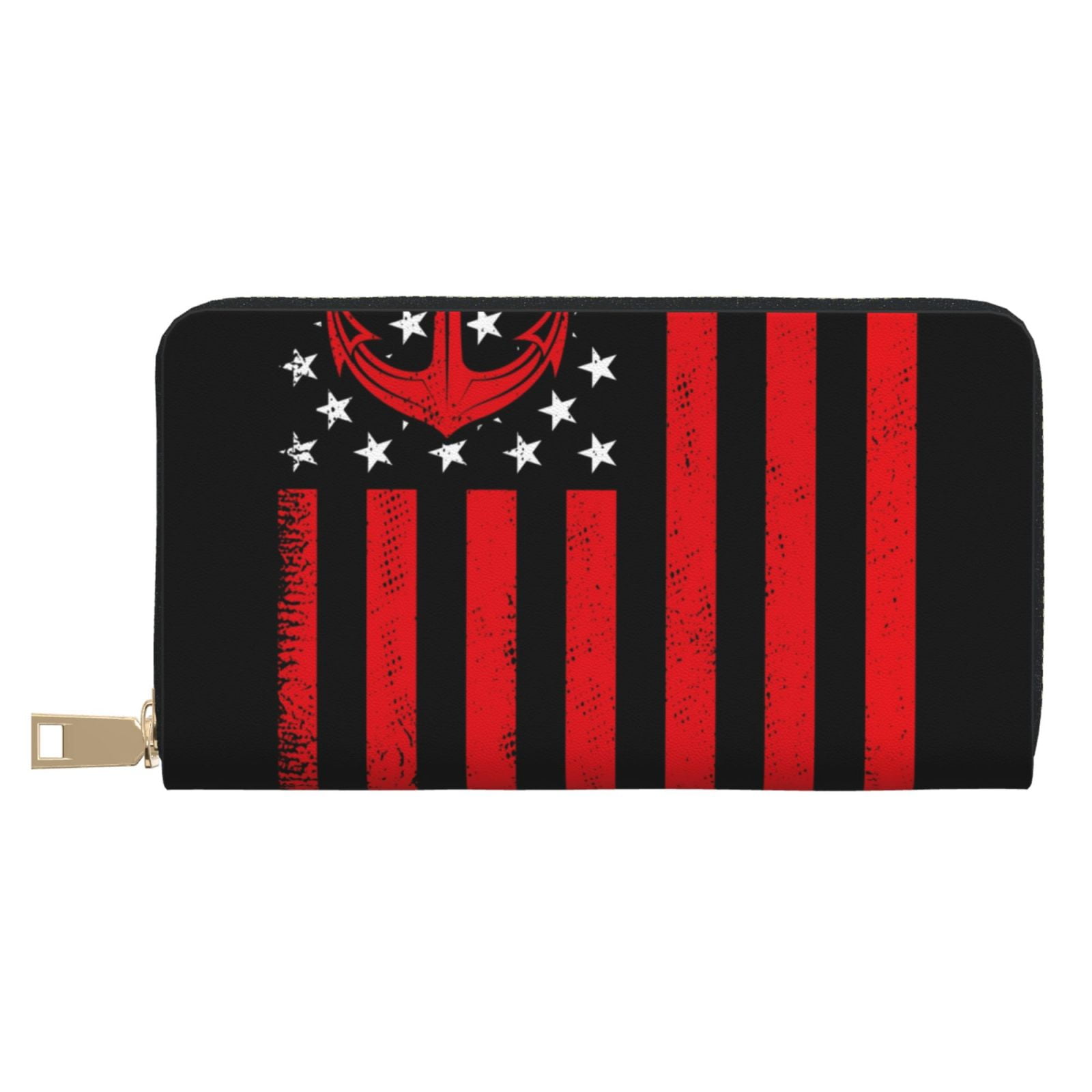 Nautical American Flag Wallet Women, Leather Bifold Multi Card Wallet ...