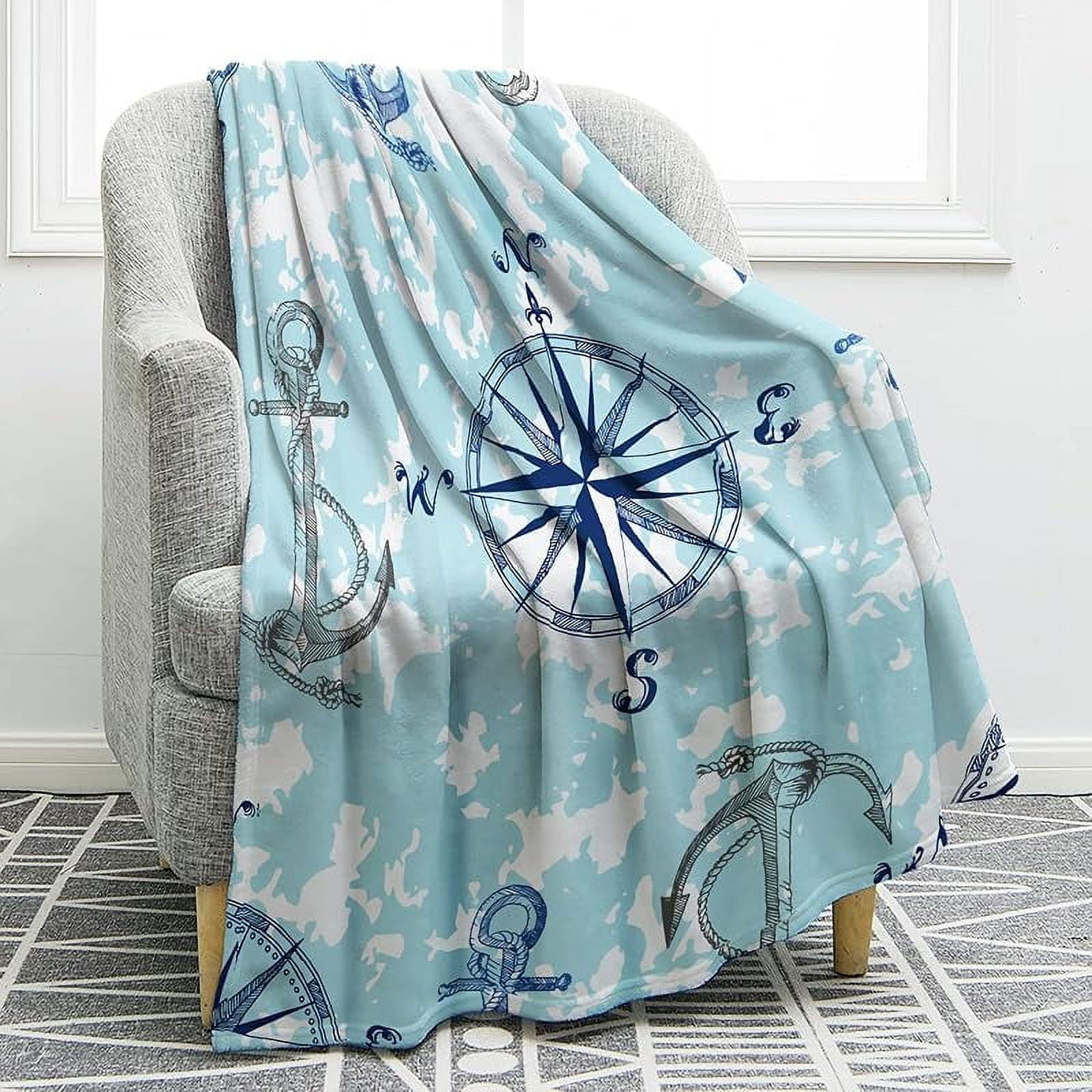 Nautical Anchor Blanket Gifts for Men Women Kids Boys Birthday ...