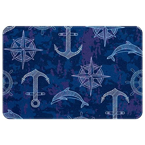 Nautical Anchor Blue Doormat Indoor Outdoor Entrance Door Mat Bath Rug ...