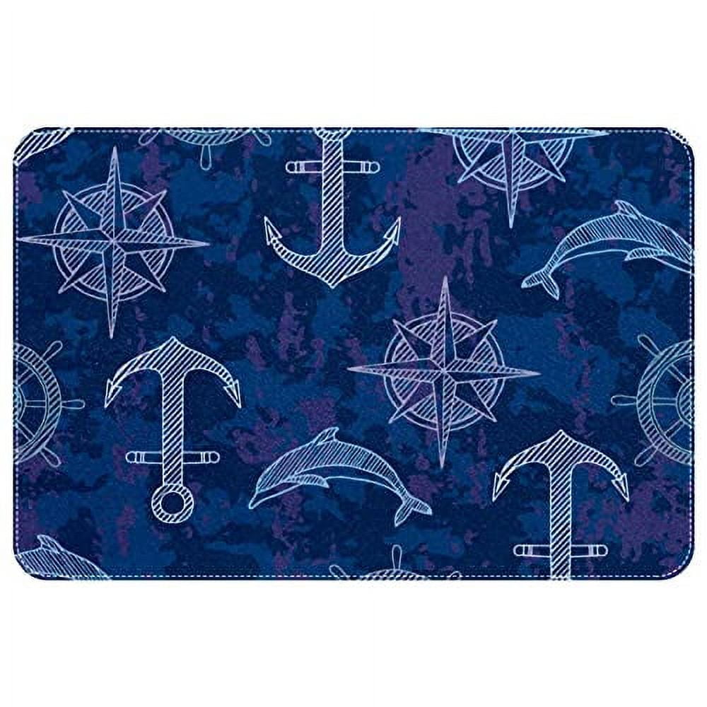 Nautical Anchor Blue Doormat Indoor Outdoor Entrance Door Mat Bath Rug ...