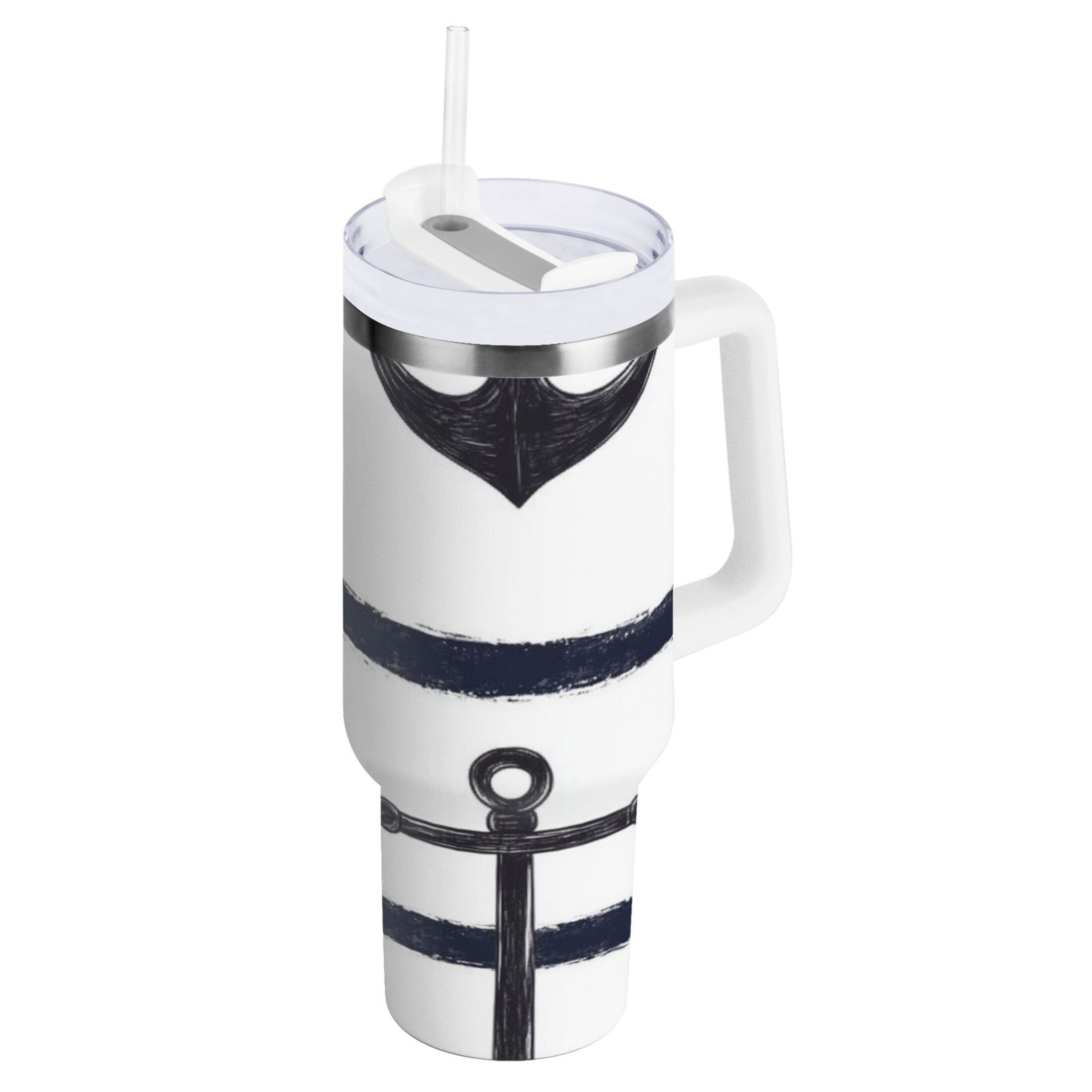 Nautical Anchor Print Water Bottles 30oz Insulated Tumblers Double ...