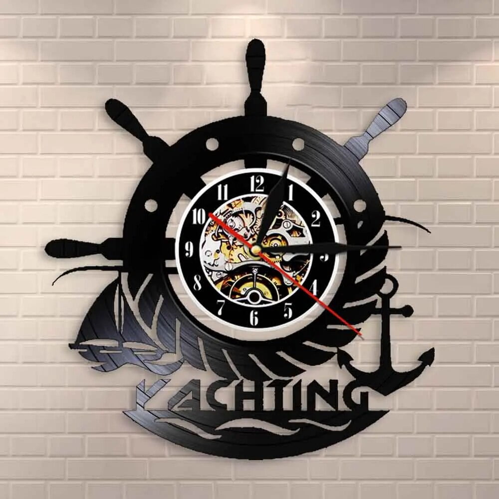 Nautical Anchor Sailors 3D Vinyl Wall Clock,Vinyl Record Clock Wall Art ...