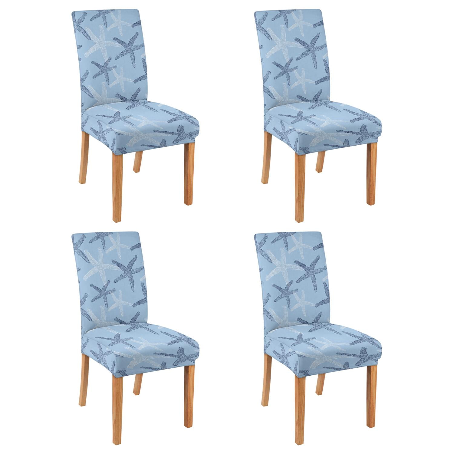 Nautical Anchor and Seahorse Inspired Dining Chair Covers Set of 4 ...