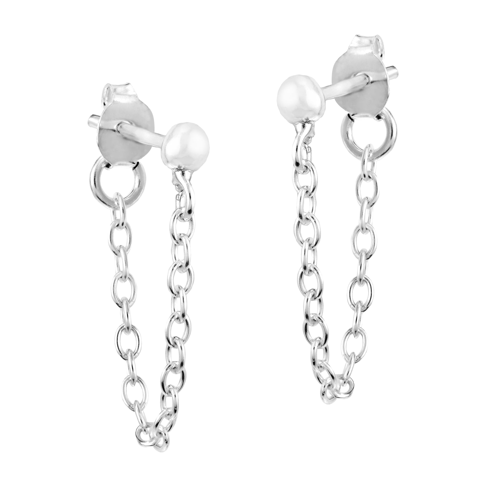 Nautical Anchor Sterling Silver Mini Hoop Earrings - Walmart.com