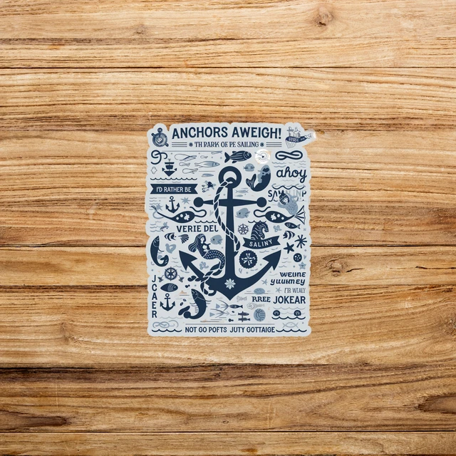 Nautical Anchor Sticker - Sailing Puns & Maritime Vinyl Decalphone ...