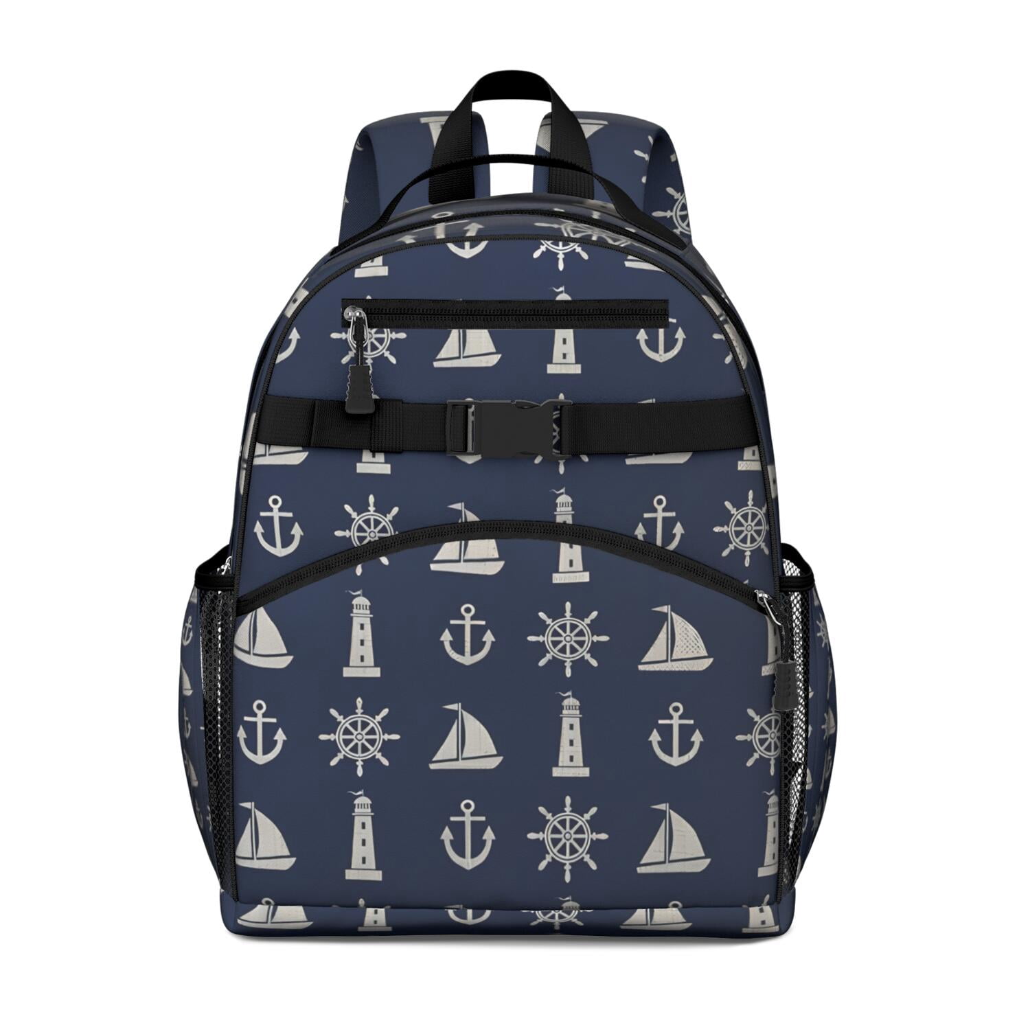 Nautical Anchor Students Backpack with Boat, Sea, Seaside, Coastal ...
