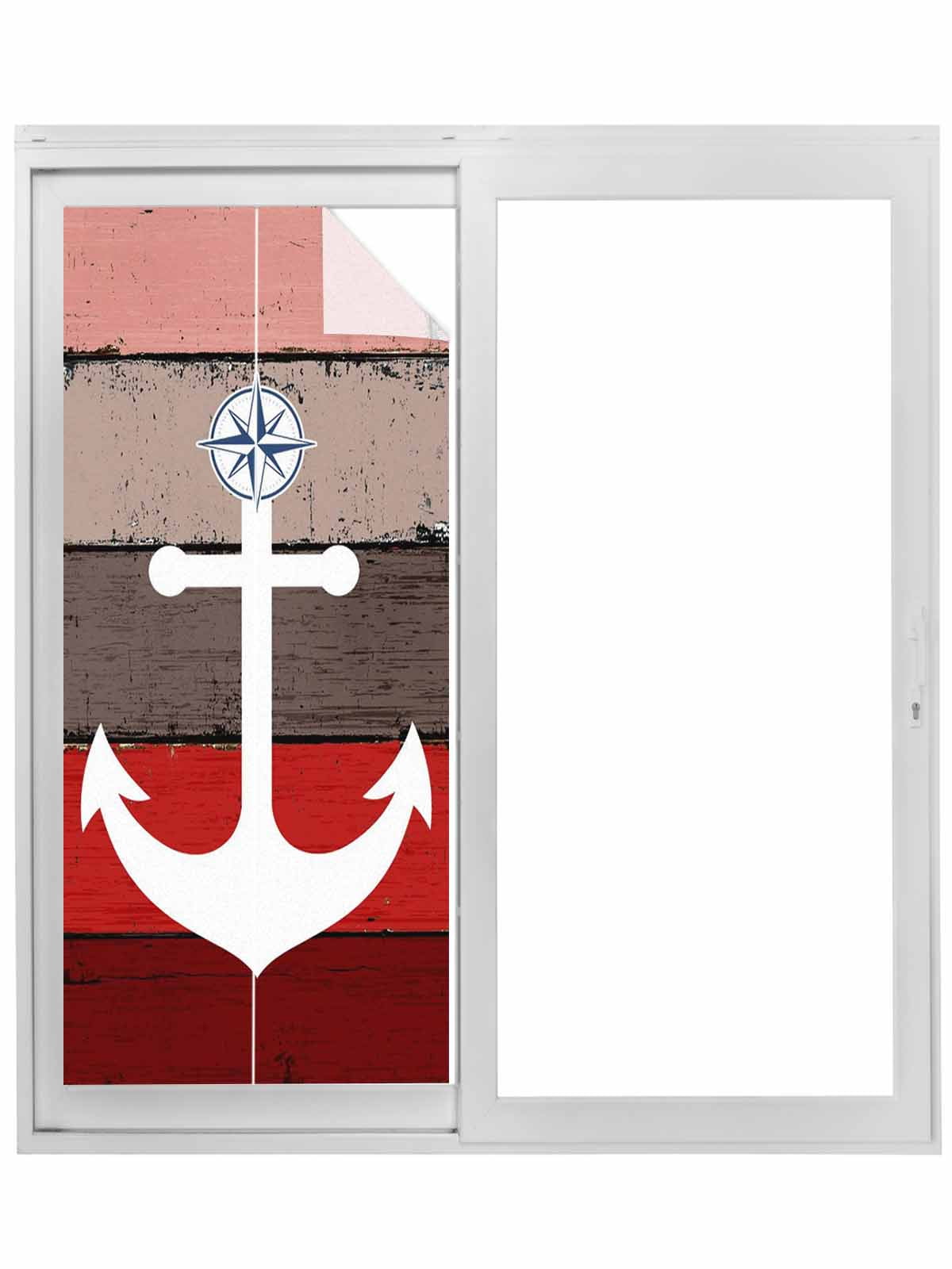 Nautical Anchor Window Privacy Film Stained Glass Window Film ...