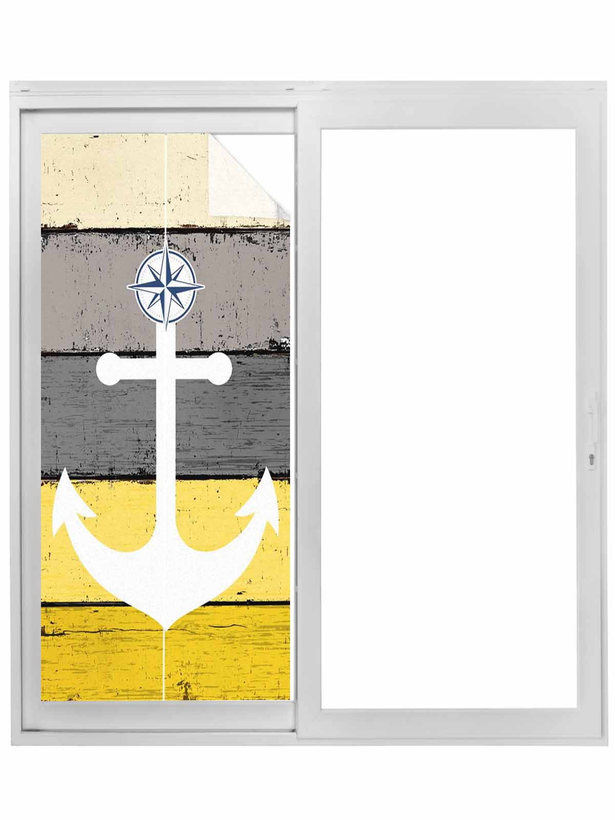 Nautical Anchor Window Privacy Film Stained Glass Window Film ...