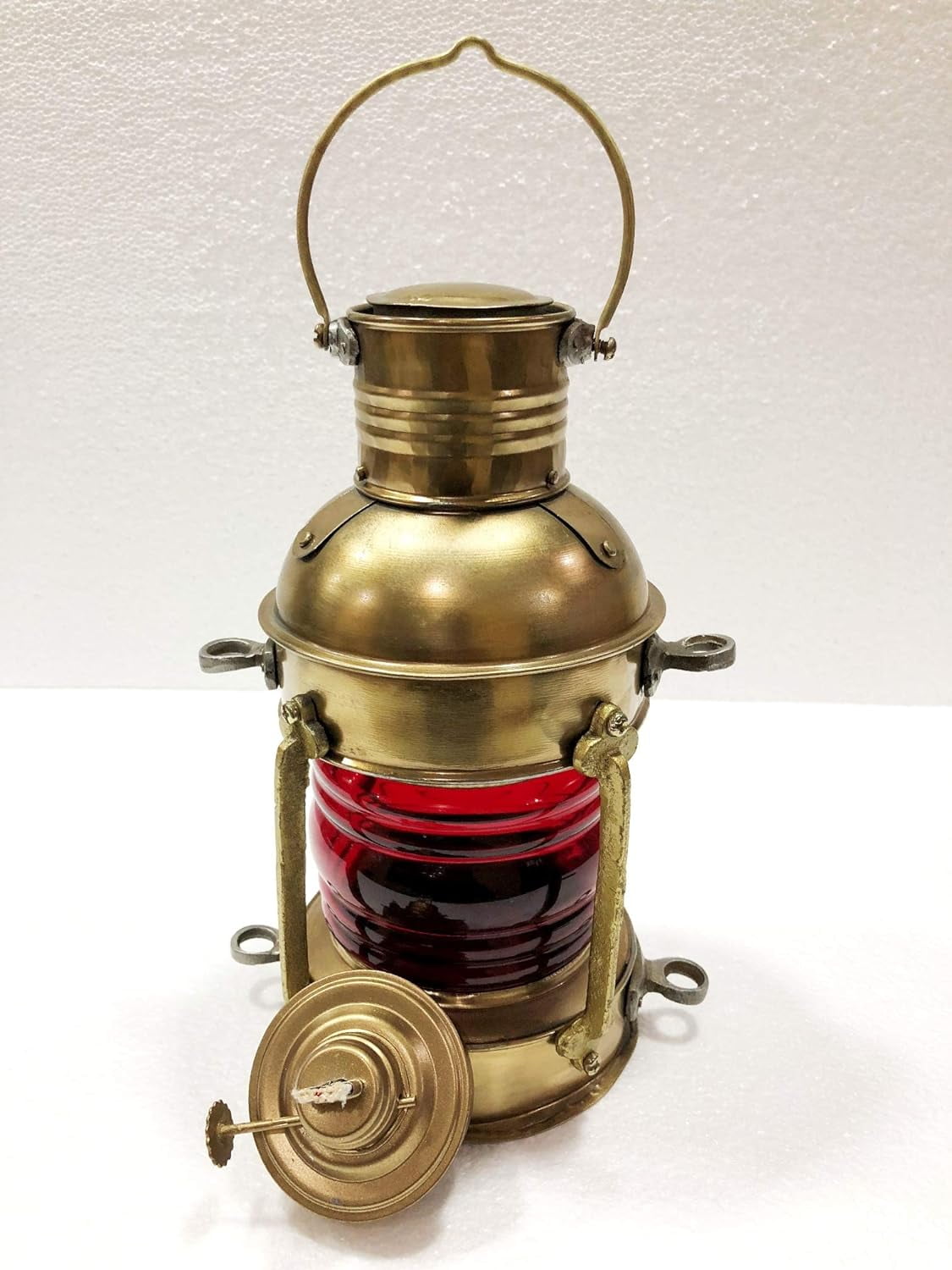 Nautical Antique 10" Ship Lamp Boat Red Oil Lantern Maritime ...