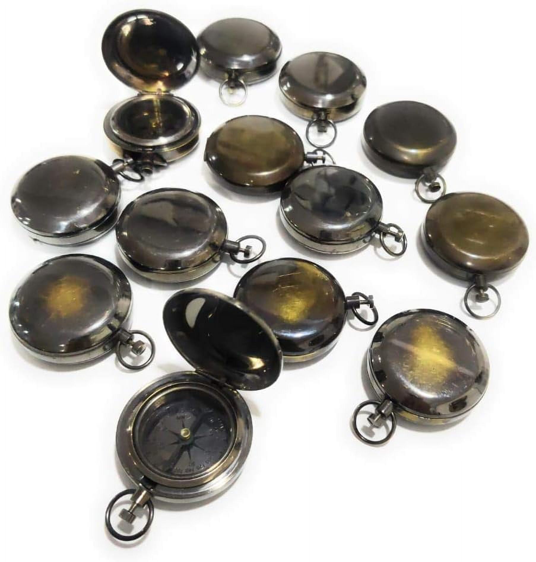 Nautical Antique Brass Pocket Compass Hiking and Camping Set of 50 ...