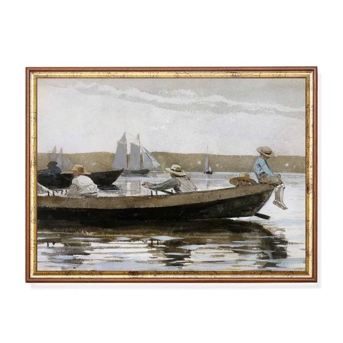 Nautical Antique Seaside Sailboats, Coastal Wall Art Home Decor ...