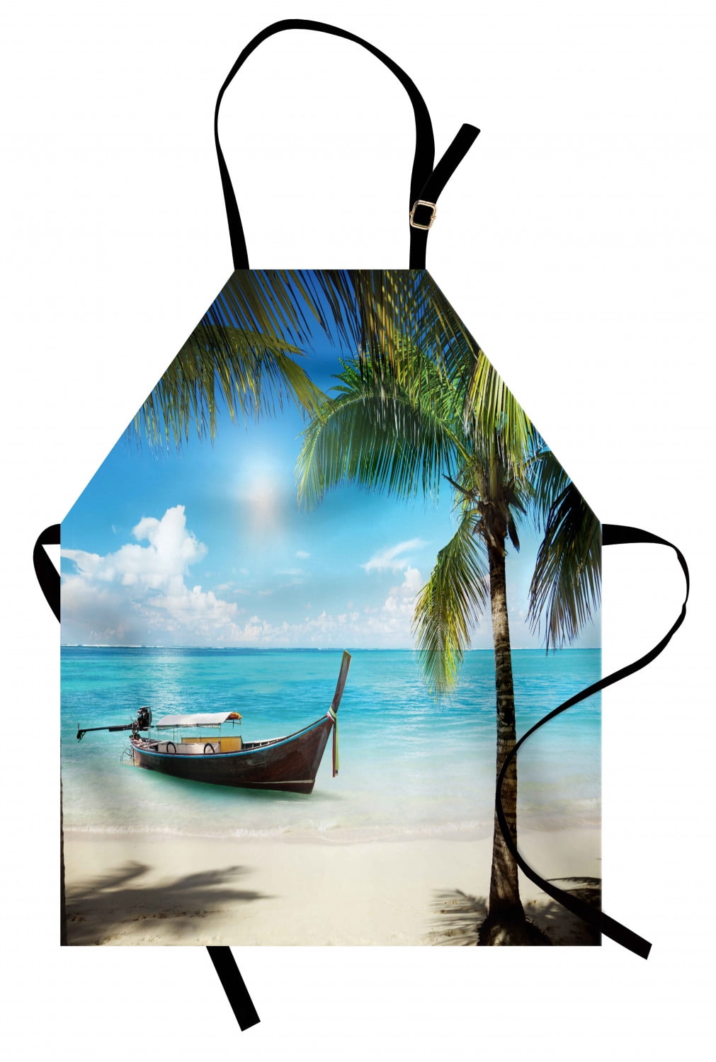 Nautical Apron Small Boat In The Atlantic Ocean Dominican Sunny Sea and ...